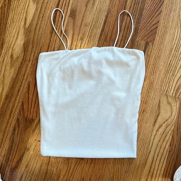 Tops | White Ribbed Tank Top | Poshmark